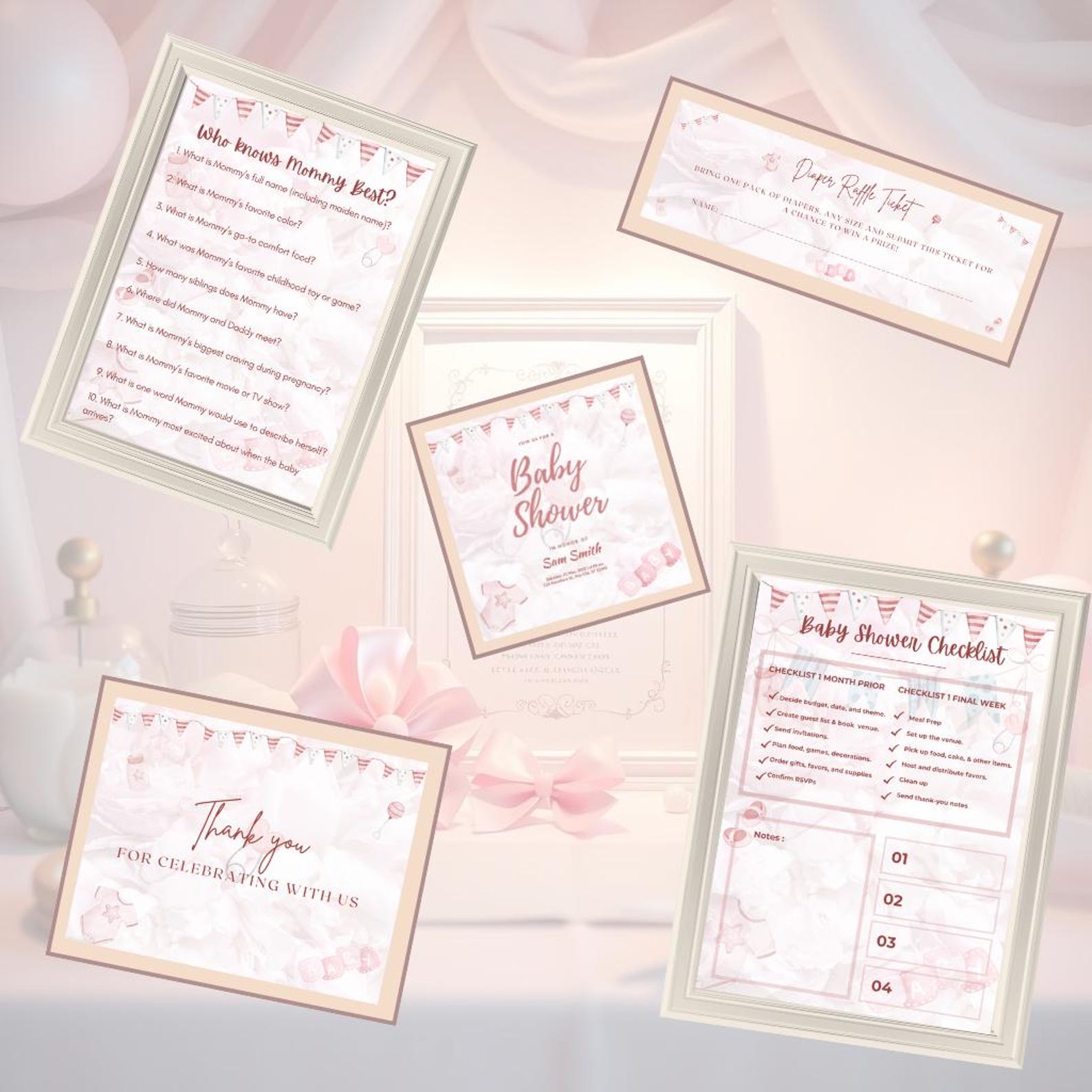 Baby Shower Program. Baby Shower Games. Customizable Bundle. RSVP. Baby ...