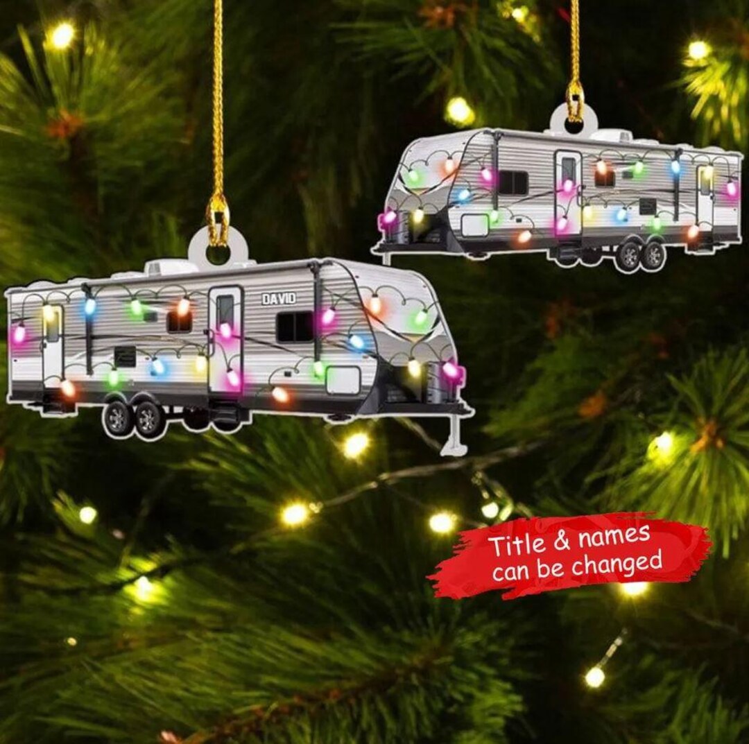 Custom Name Camper Ornament, Motorhome RV Christmas Tree Decor, Camping ...