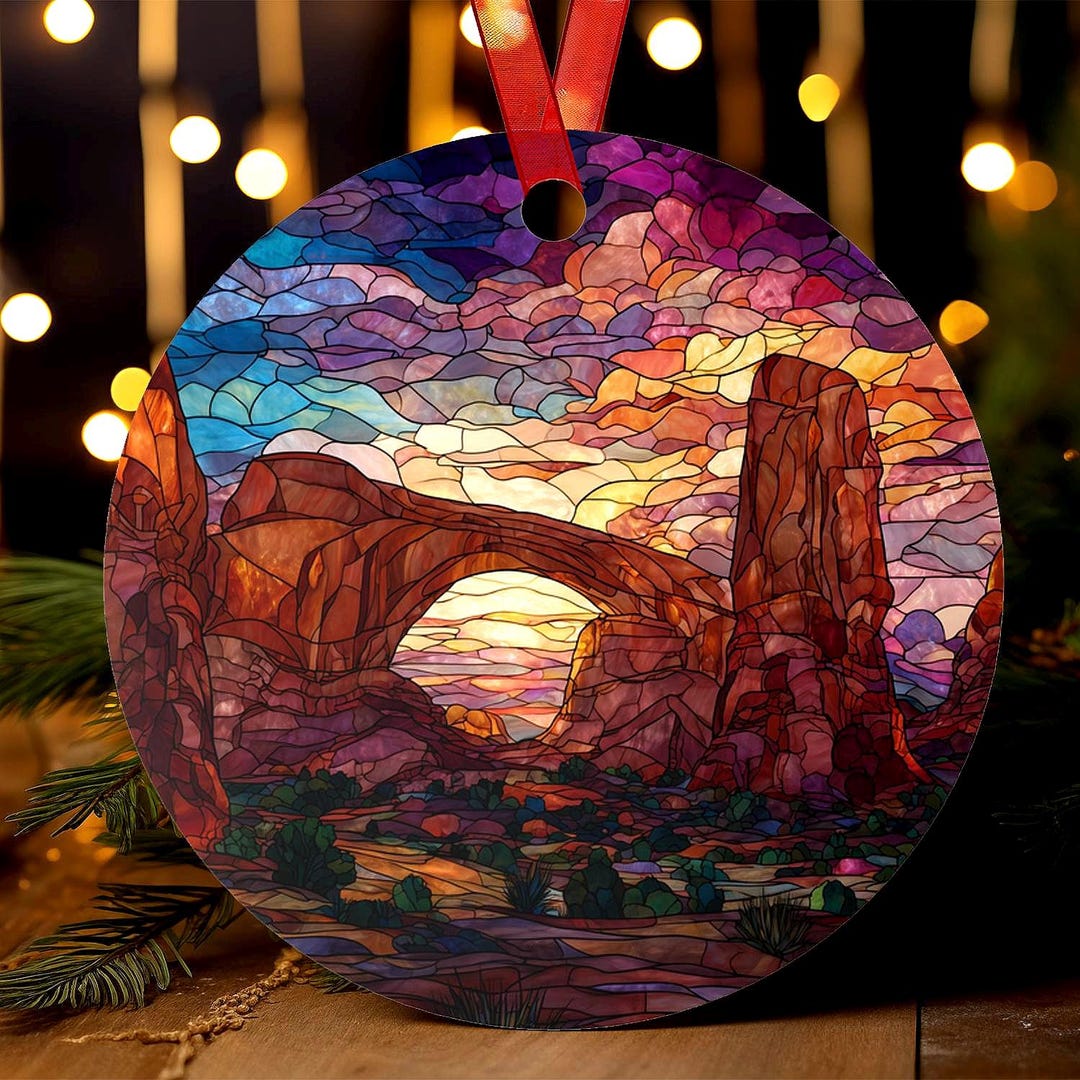 Arches Utah Ornament | Stained Glass Style | National Park Souvenir ...