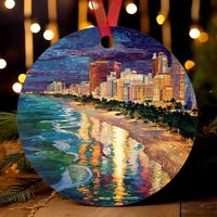 Florida Ornament - Miami Christmas Ornament, Engagement Gift, Ceramic ...
