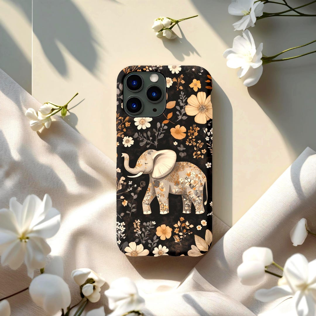 Boho Elephant Floral Phone Case | Nature Lovers Gift for Her | Retro ...