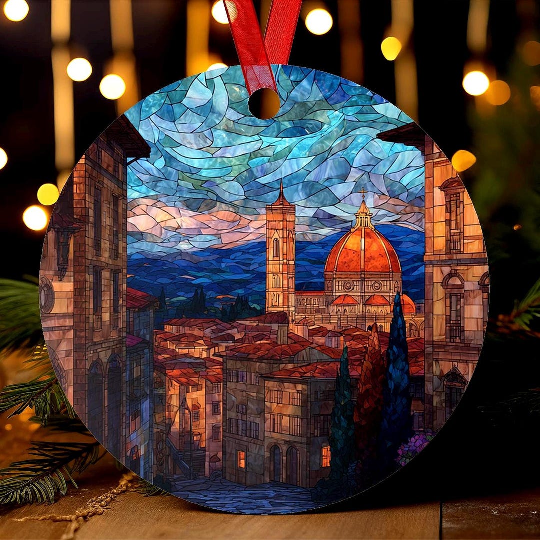 Florence Italy Ornament | Stained Glass Style | Duomo Christmas Tree ...