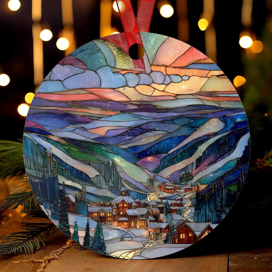 Park City Utah Stained Glass Style Ornament | Christmas Tree Gift ...