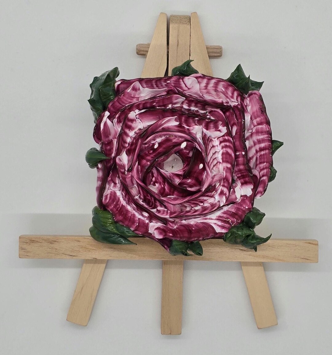 Regal Roses - Sculpted Acrylic Paint Floral - Etsy