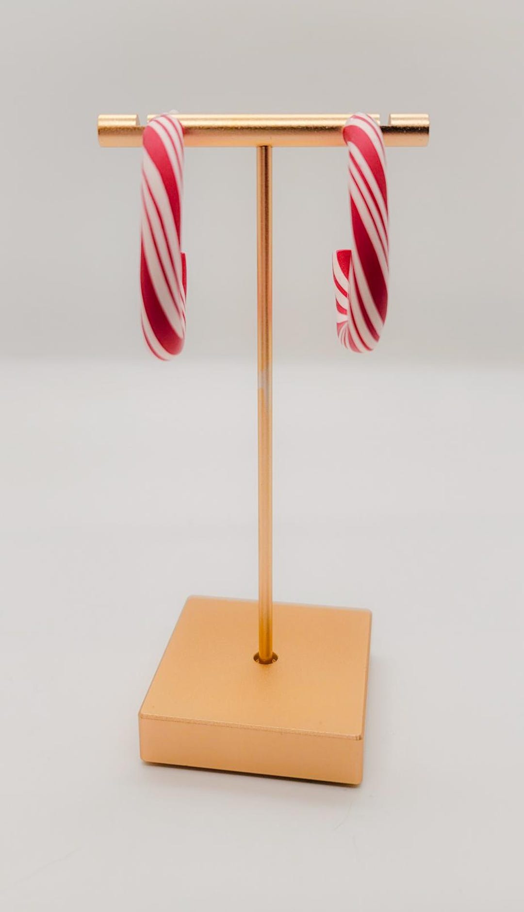 Candy Cane Hoops- Polymer Clay Hoop Earrings - Etsy