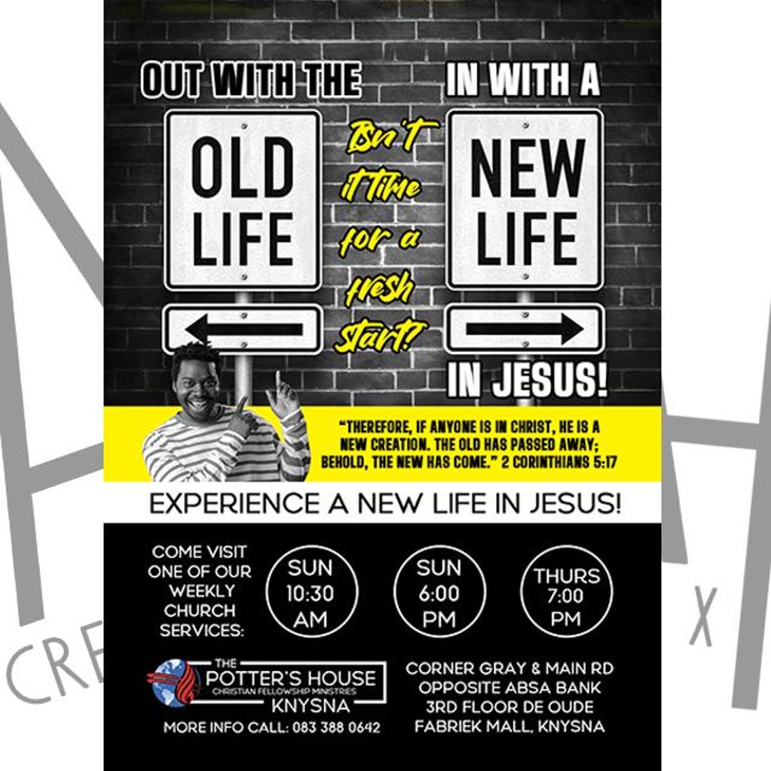 06 Church Invitation Flyer Design With Custom Details out With the Old ...