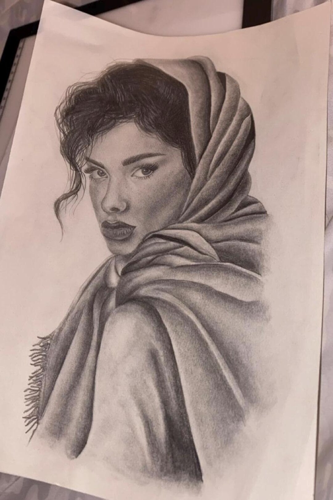 Custom Hand Drawn Graphite Portrait - Draw From Photo - Etsy