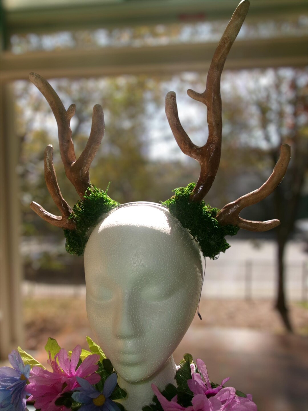 Handmade Fantasy Clay Deer Antler Headpiece customizable - Etsy