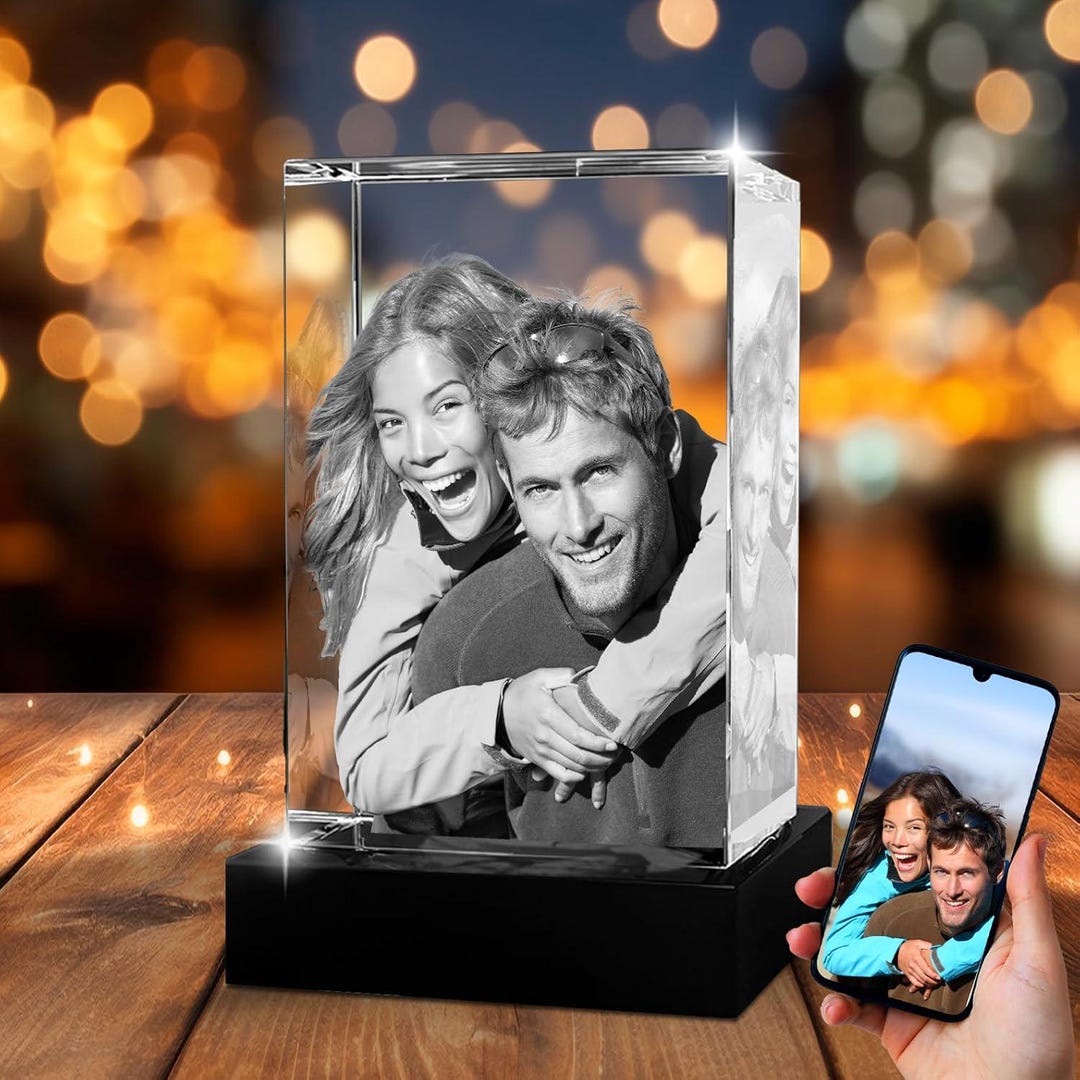 Personalized Engraved 3D Crystal Photo, Custom Engraved Etched Picture ...