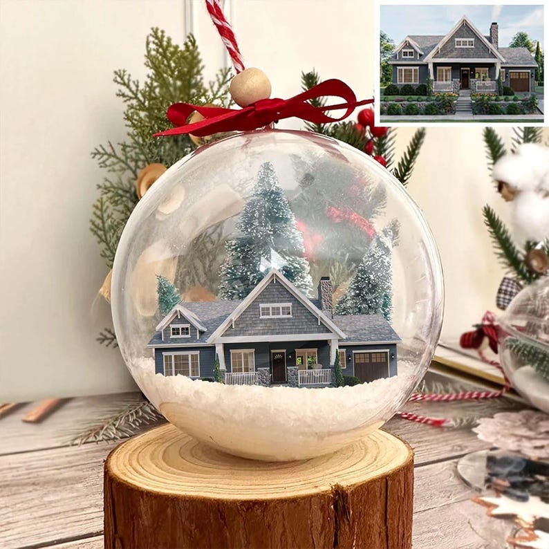 Personalized 3D Snowglobe Christmas Ornament, Custom Family Photo Clear ...