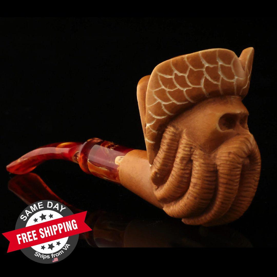 Srv Pirate of Caribbean Block Meerschaum Pipe With Fitted Case 15404 - Etsy