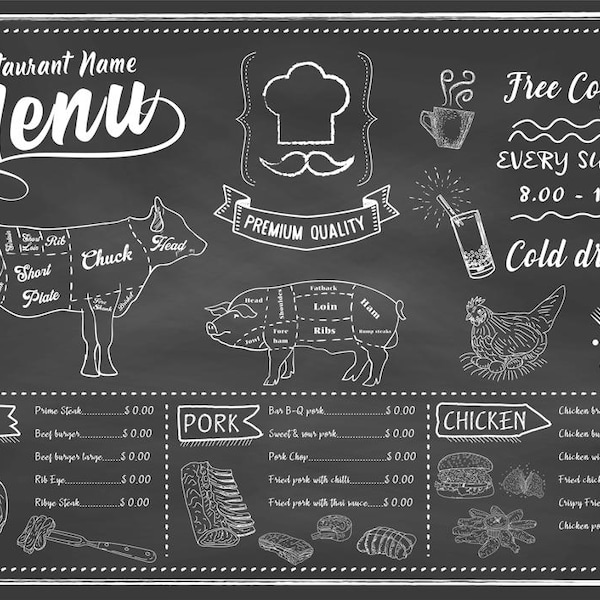 Menu Chalkboard - Etsy