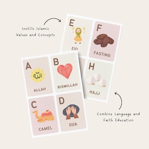 Arabic Alphabet Flashcards for Kids | Islamic Learning A-Z | Fun ...