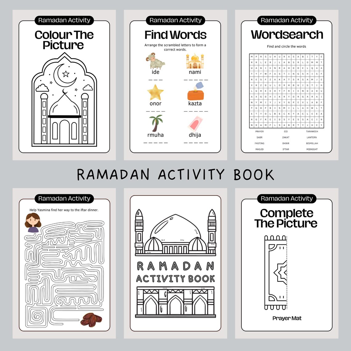 Ramadan Activity Book for All Ages | Printable Islamic Activities ...