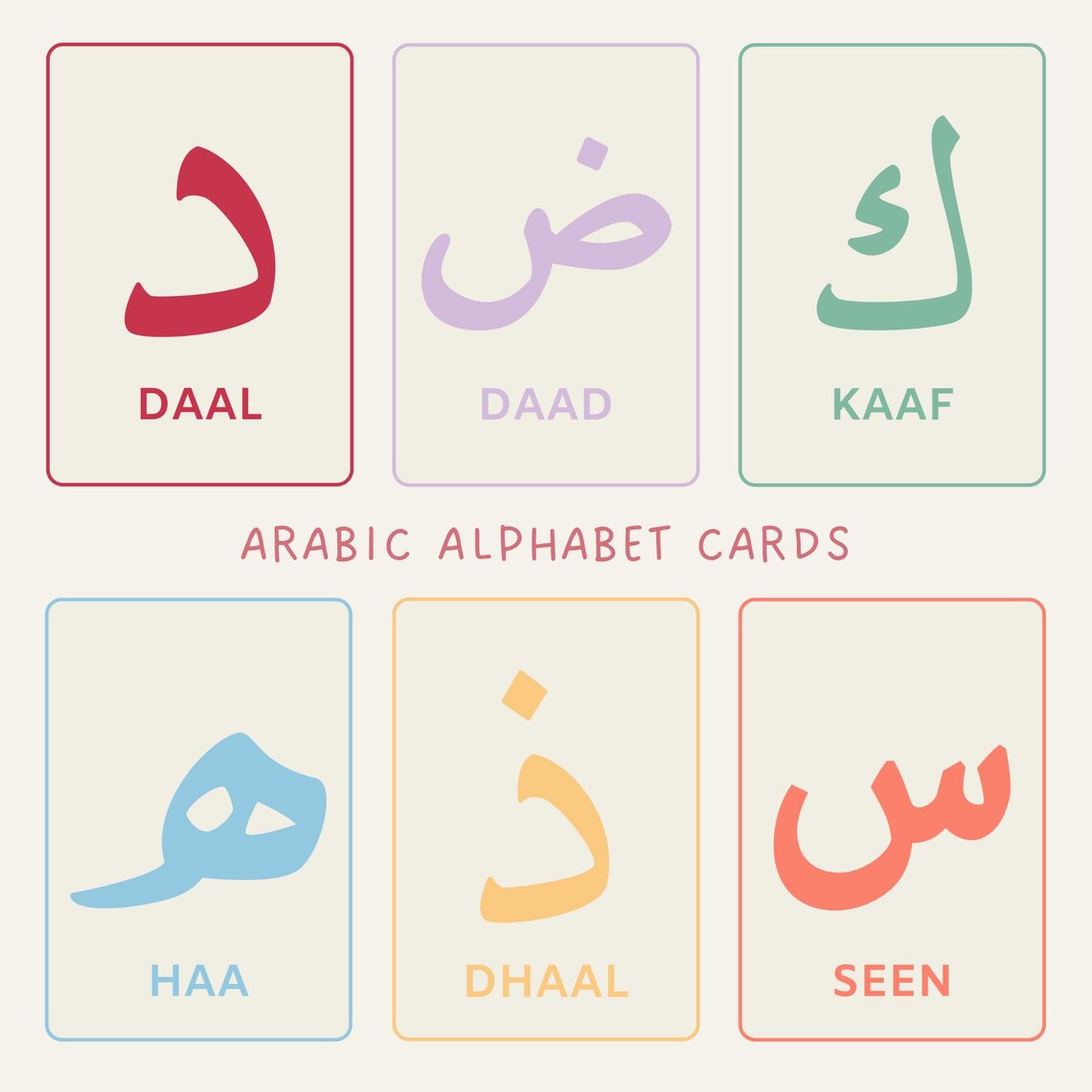 Arabic Alphabet Flashcards | Printable Educational Flashcards for Kids ...