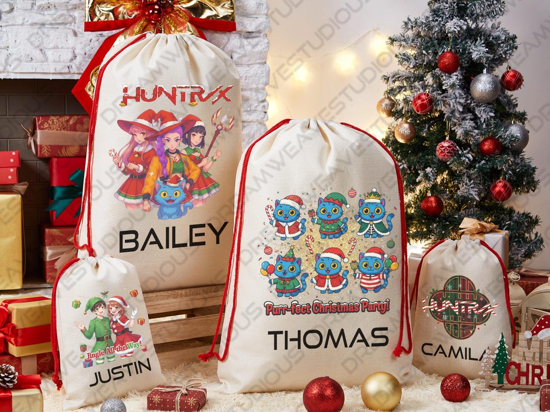 KPOP Demon Hunters Personalized Santa Sack, Large Santa Sack, Mira Rumi ...
