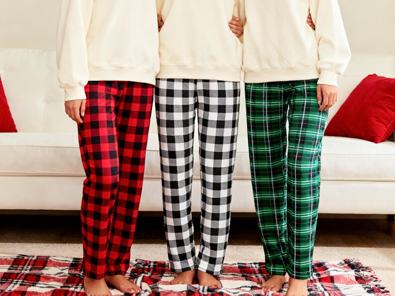 Plaid Matching Pajama Pants: Adult Youth Kids Christmas Winter ...