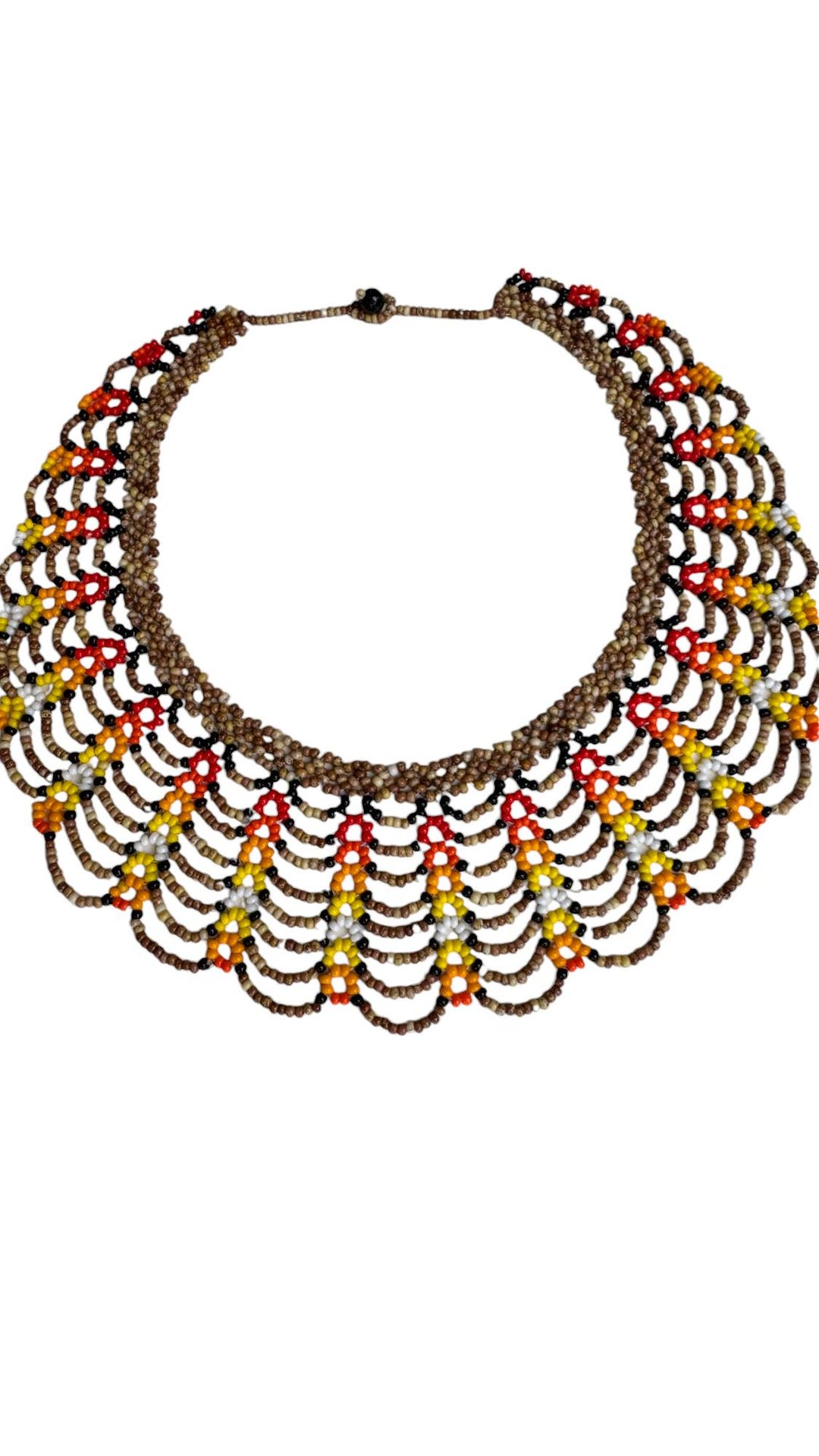 Indigenous Necklace Made With Hands All in Beads Brazilian Amazonian ...