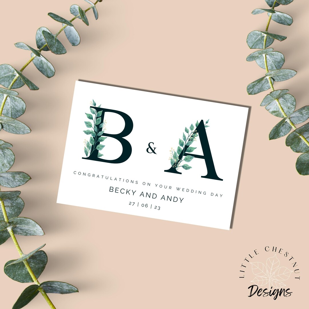 Personalised Wedding Congratulations Card Various Designs, Married ...