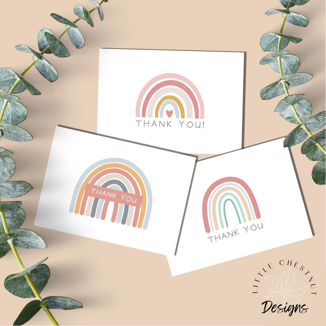 Thank You Cards Rainbow Collection, Rainbows, Multipack, Pack, Bespoke ...
