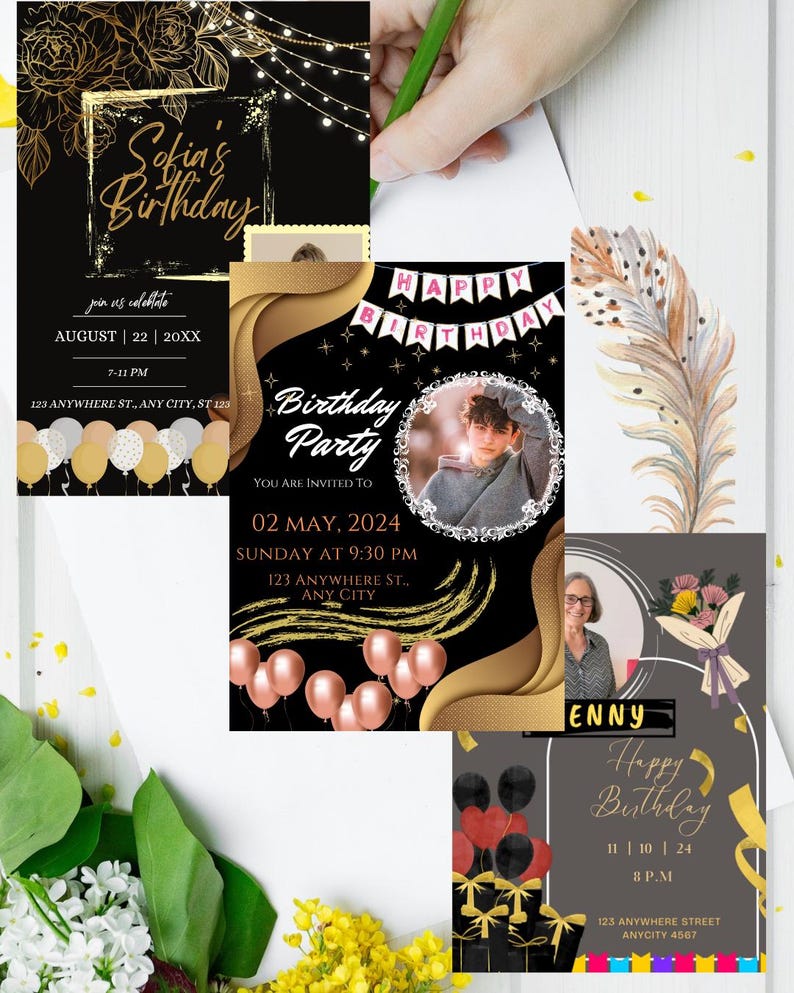 Digital Birthday Party Invitation, Birthday Dinner, Video Birthday ...