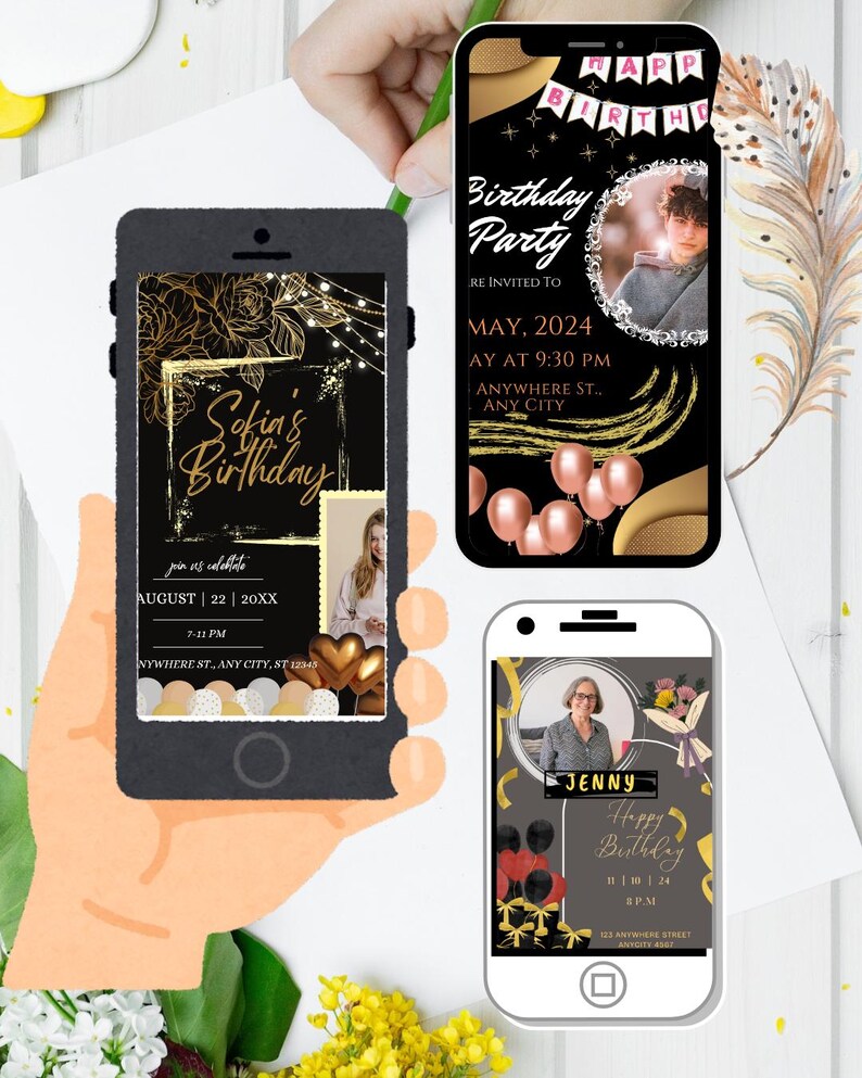 Digital Birthday Party Invitation, Birthday Dinner, Video Birthday ...