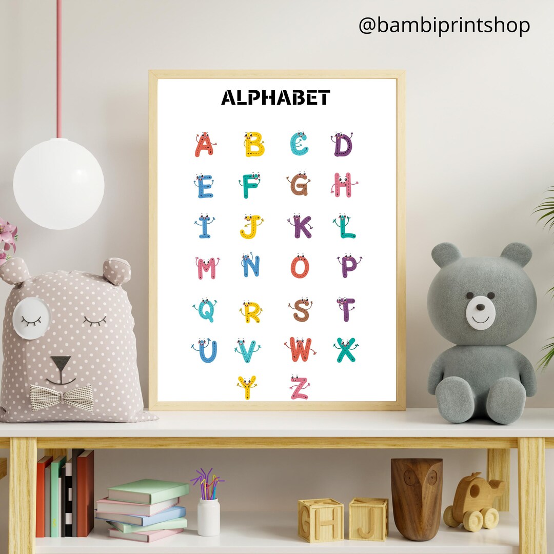 Kids Educational Art alphabet for Kids Educational Poster Kids Room ...
