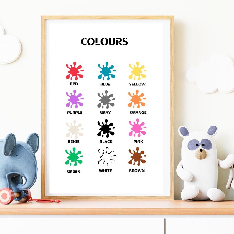 Printable Color Chart for Learning and Decorating Perfect for Kids ...