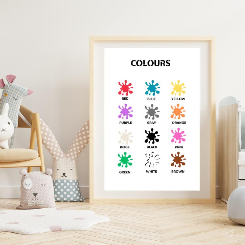 Printable Color Chart for Learning and Decorating Perfect for Kids ...
