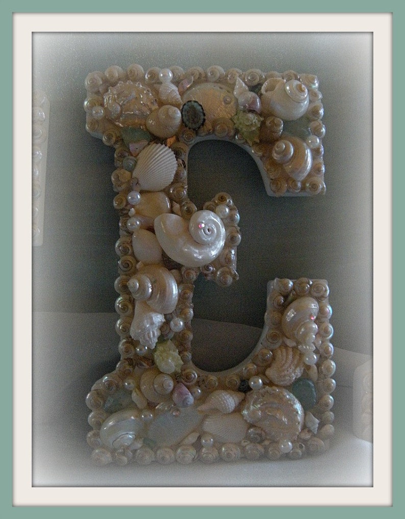 Living by the "sea" Seashell Encrusted Letters - Etsy