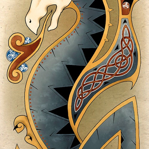 Celtic Art Poster Print Dragon Art Wall Decor Celtic Dragon - Etsy