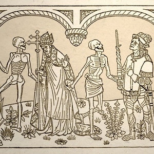 Dance Macabre Gothic Medieval Art Print Set - Etsy
