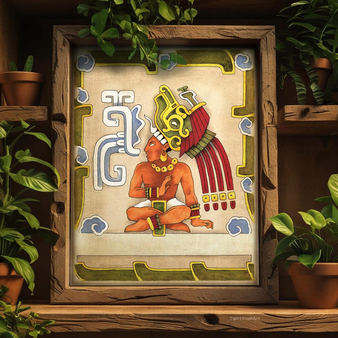 Ancient Mayan Aztec Art Print Warrior Priest - Etsy