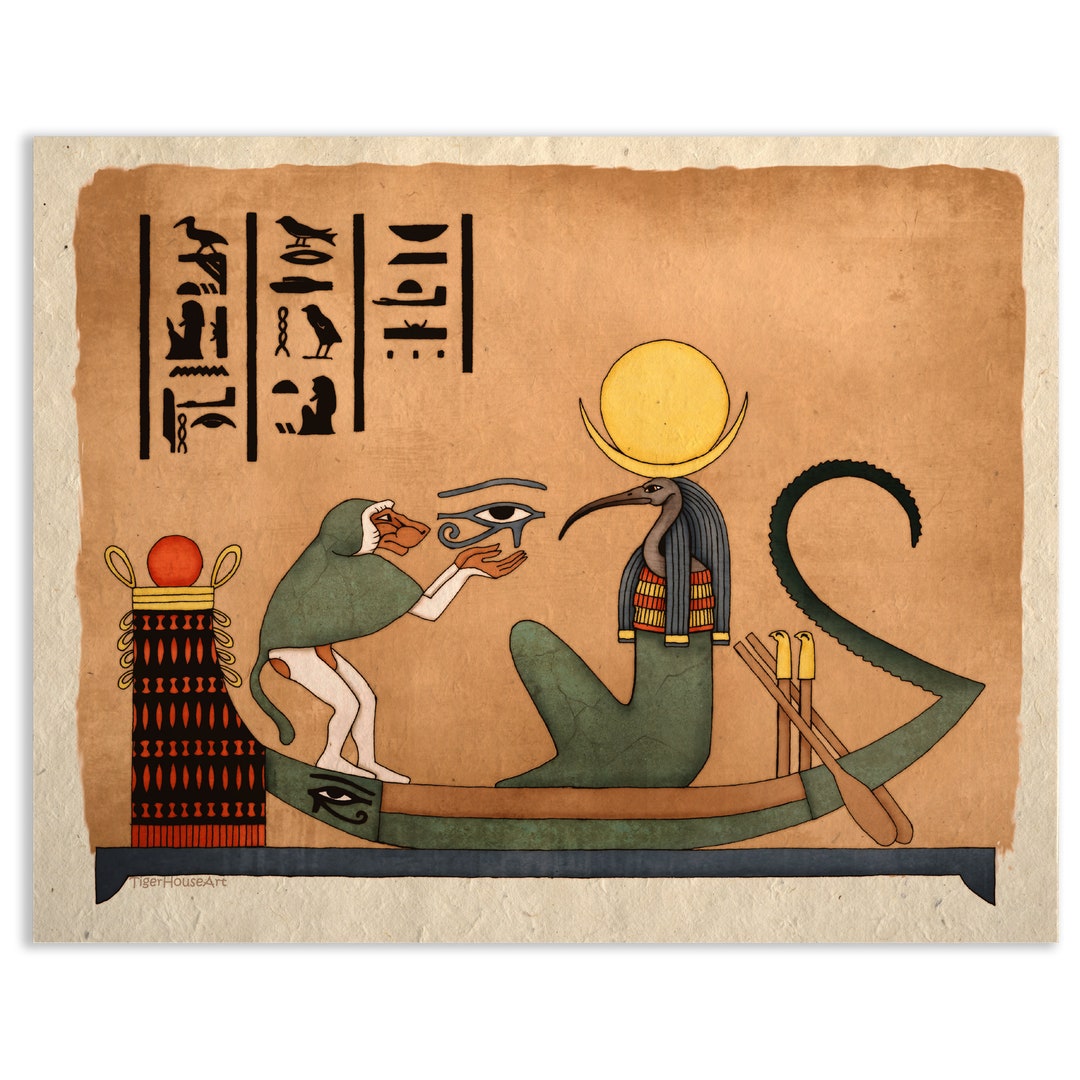 Egyptian Art Print Thoth Ancient God of Knowledge - Etsy