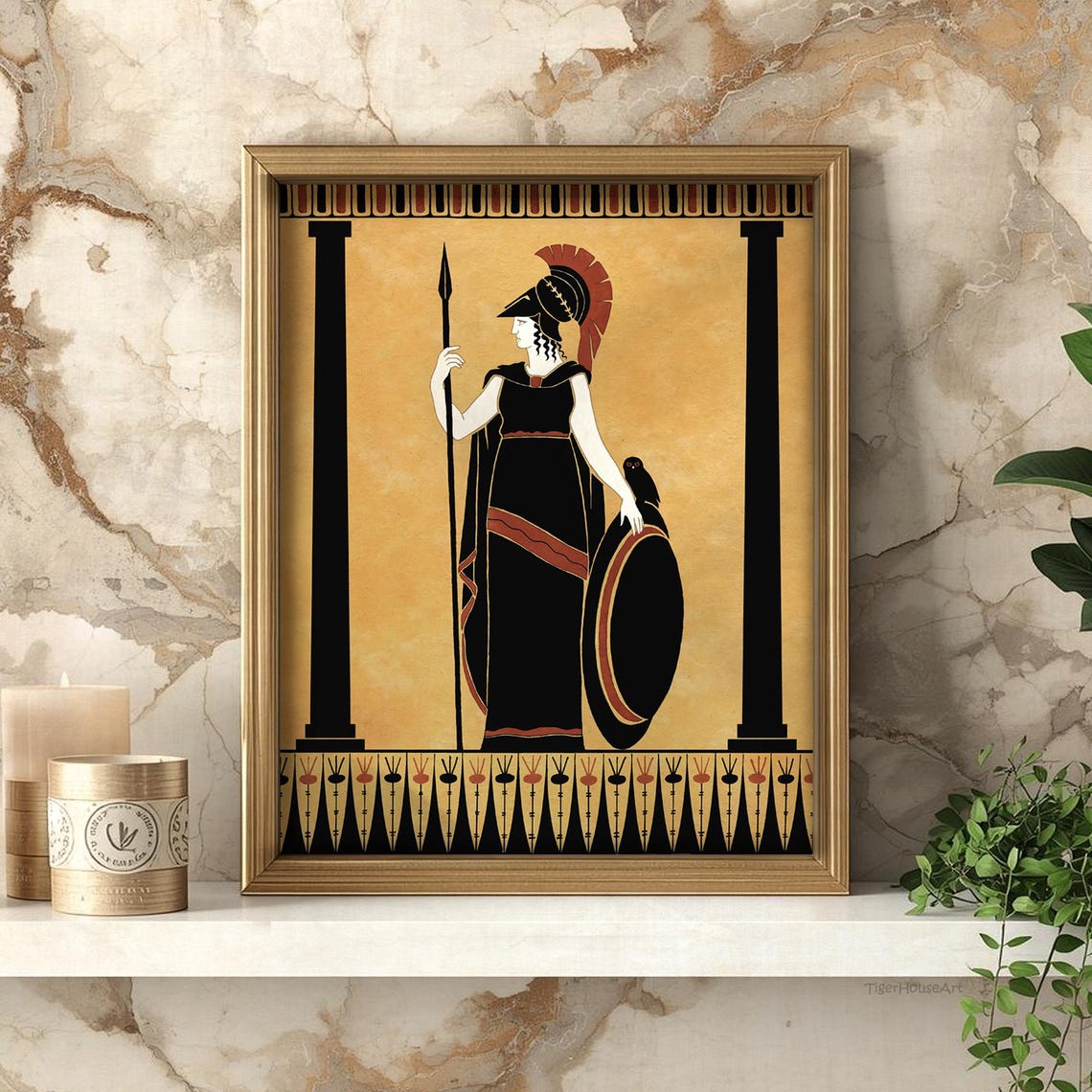 Ancient Goddess Athena Minerva Greek Roman Art Print Wall Decor - Etsy