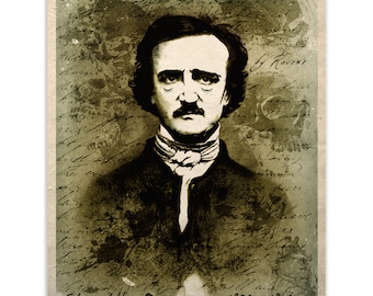Edgar Allan Poe Poster, Gothic Literature Art Print, Macabre Decor Gift ...