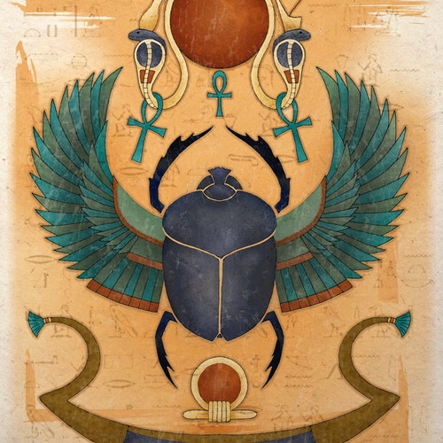 Egyptian Art Print Ancient God Anubis - Etsy