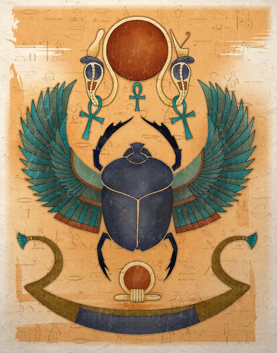 Egyptian Winged Scarab Beetle