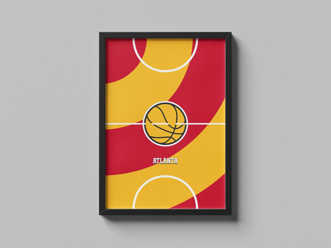 Atlanta Basketball Court Poster - Printable Wall Art - Team Colours ...