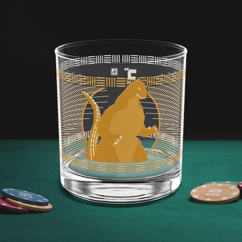Godzilla - Rocks Glass, Whiskey Glass, Unique Gift for Men, Birthday ...