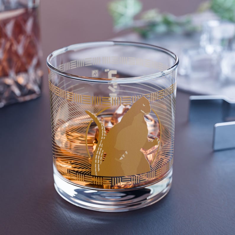 Godzilla - Rocks Glass, Whiskey Glass, Unique Gift for Men, Birthday ...