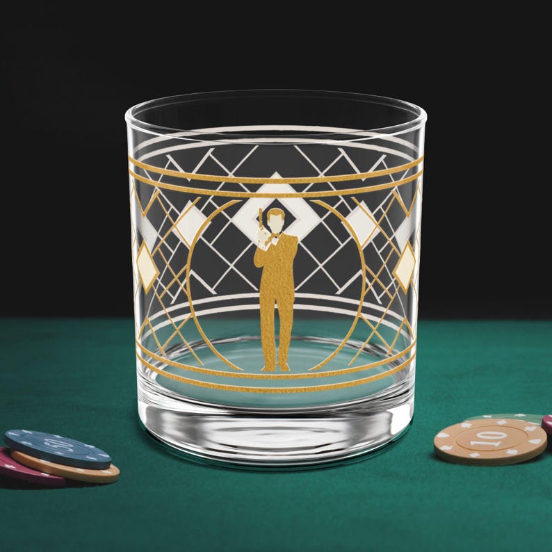 James Bond 007 - Pierce Brosnan Era Rocks Glass, Whiskey Glass, Unique ...