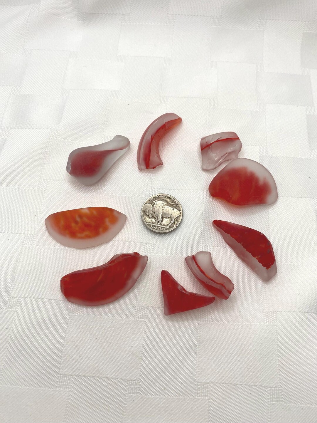 Art Glass Shards Red Glass Blown Shards. 9 Pieces Ready for Craft ...