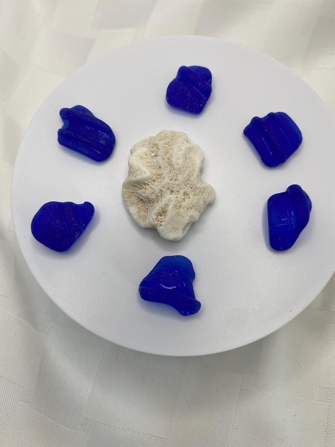 Sea Glass, Genuine Surf Tumbled Cobalt Blue Sea Glass and a Piece of ...