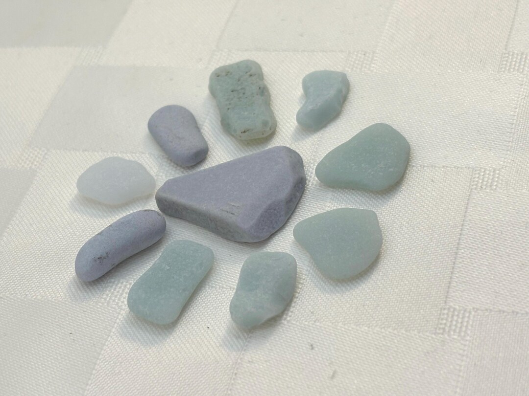 Opaque Blue Sea Glass Shards: 10 Beach Found Pieces - Etsy