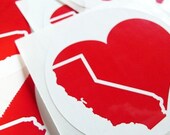 Items similar to caluvfornia - california love sticker (set of 5 ...
