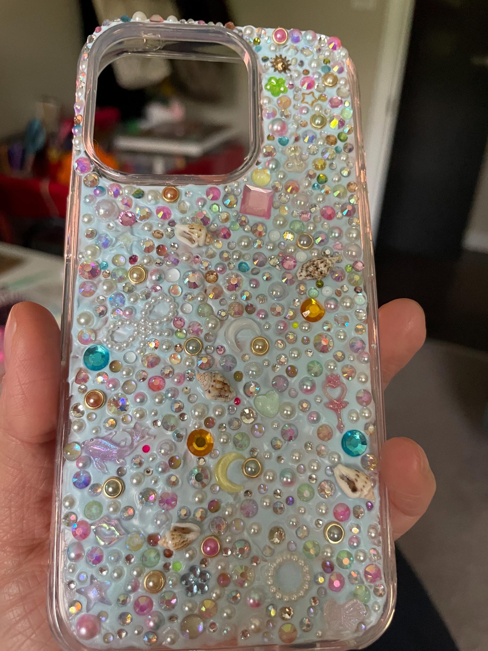IPhone 16 Pro Case. Made With Charms, Shells, and Diamonds. - Etsy
