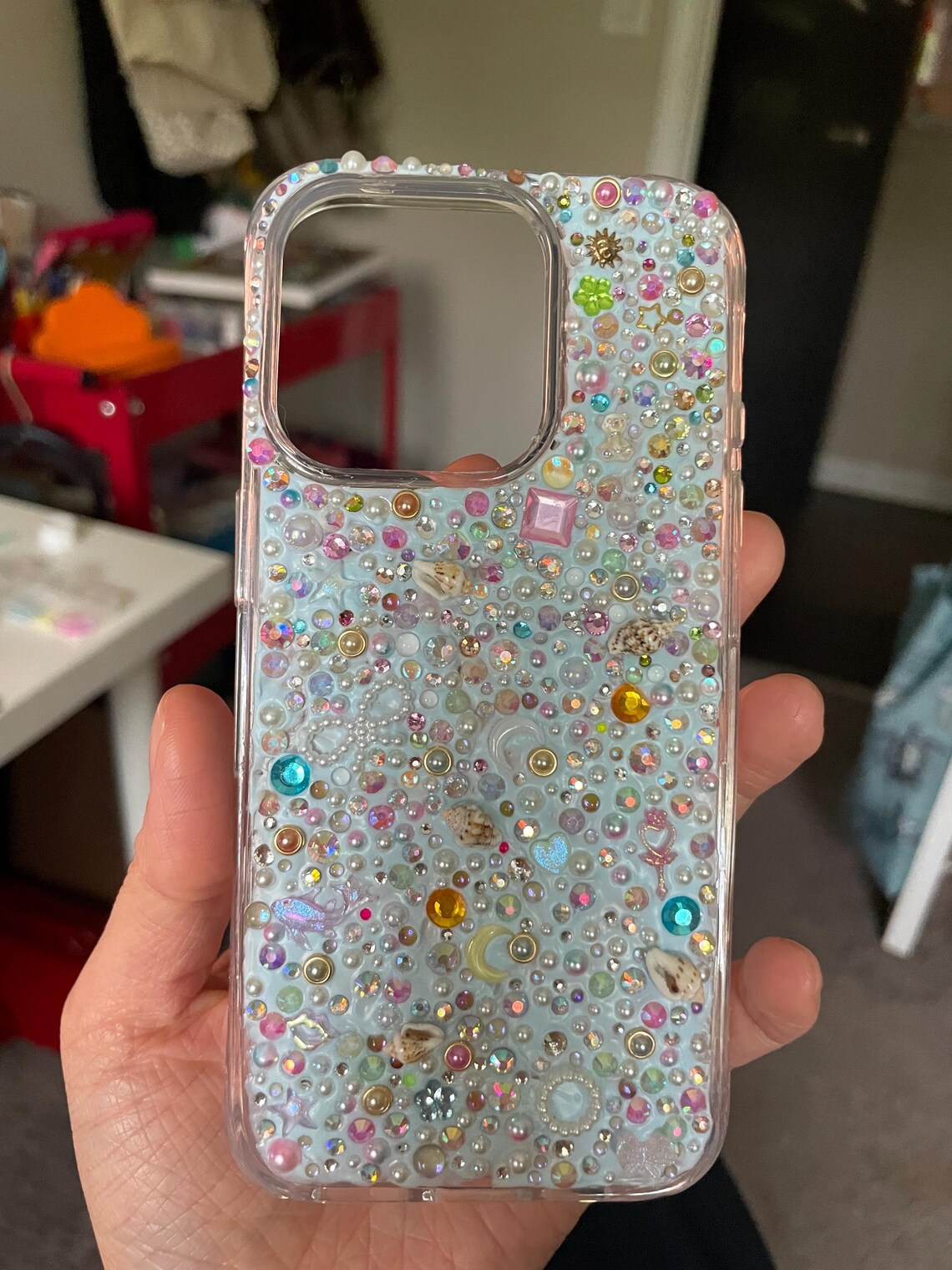 IPhone 16 Pro Case. Made With Charms, Shells, and Diamonds. - Etsy