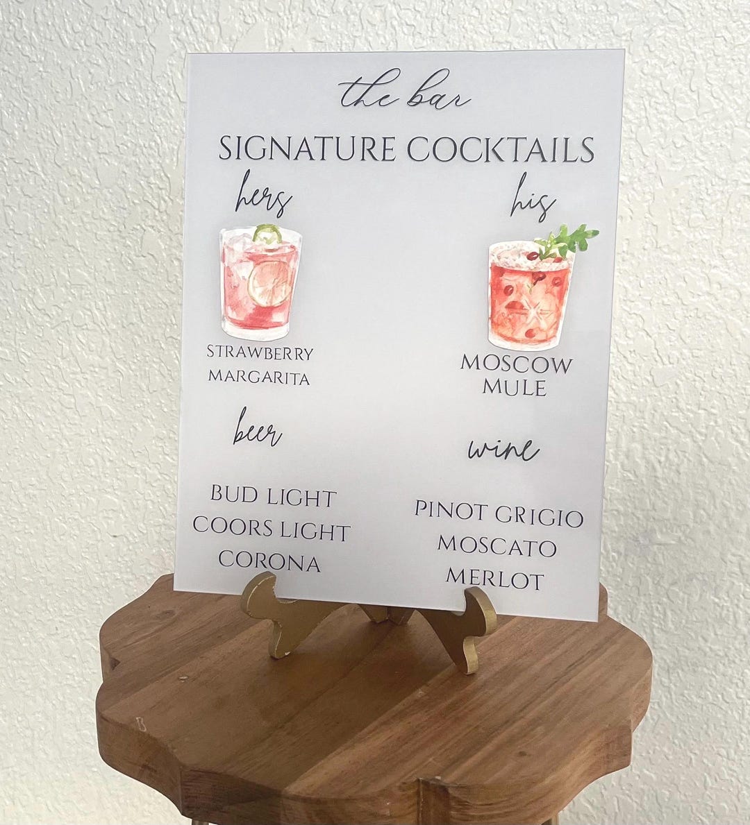 Bar Sign Wedding Bar Sign Party Bar Sign Bar Sign Acrylic Customized ...