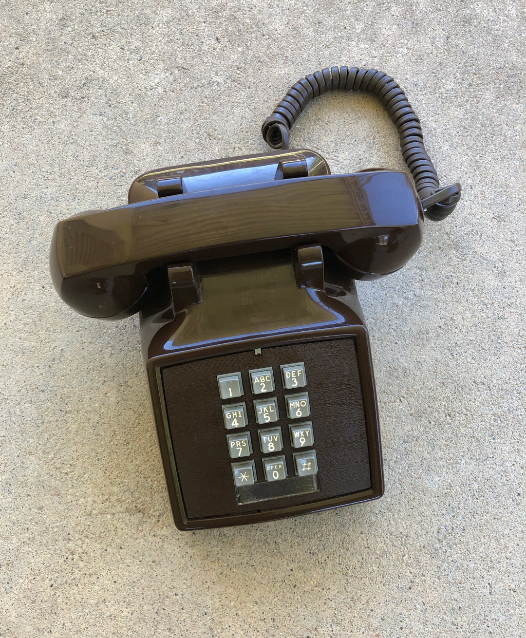 Push Button Phone - Brown - ITT - Model 2500DMG - Etsy